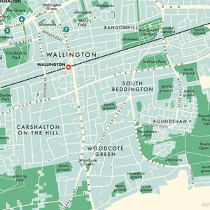 Sutton (london Borough) Retro Map Giclee Print - Etsy