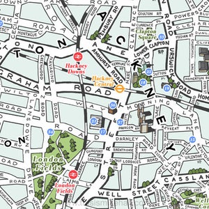 Hackney london Borough Illustrated Map Giclee Print - Etsy