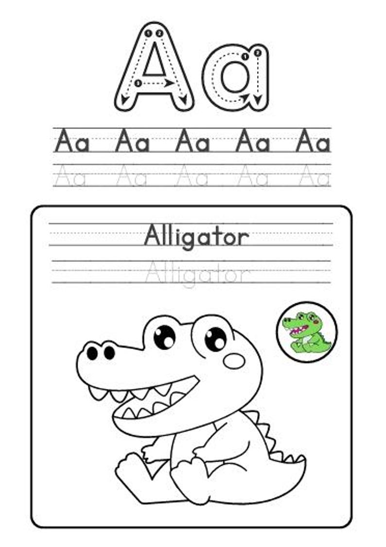 Alphabet Coloring and Tracing Booklet for Kids | Printable PDF | Learn ...