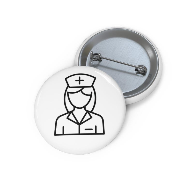 Nurse Line Art Pin Button | Round Badge, Medical Staff Lapel Pin - Etsy