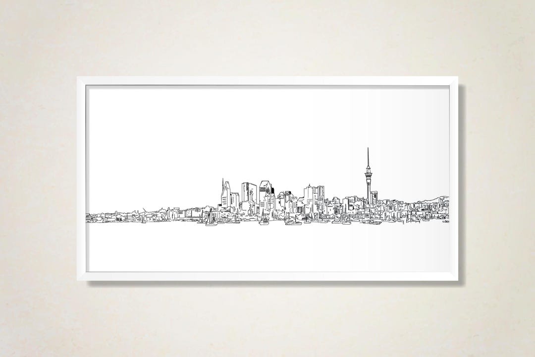Auckland Skyline Print • Minimalist Wall Art • AKL New Zealand ...