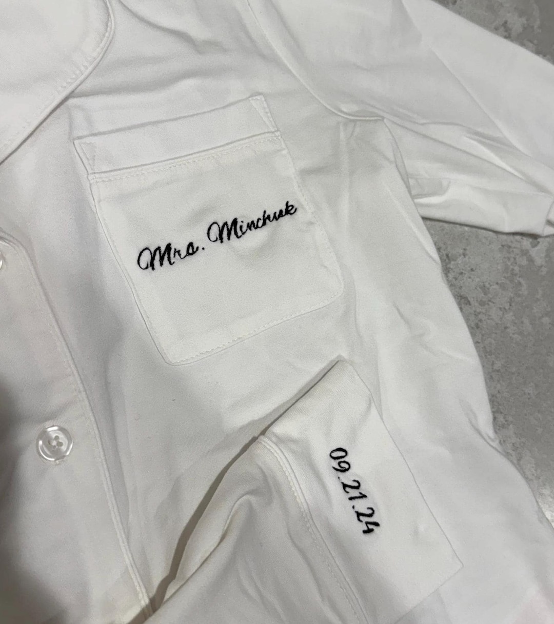 Custom Embroidered Pajamas, Bridal Party Outfit - Etsy
