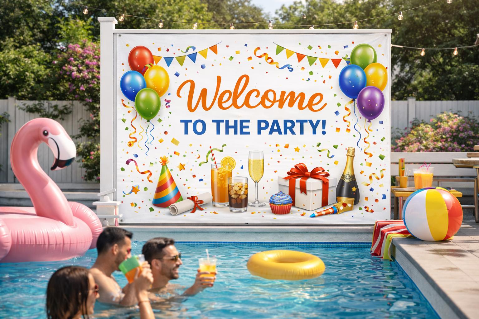 Welcome to the Party Sign | Colorful Printable Party Decor (digital ...