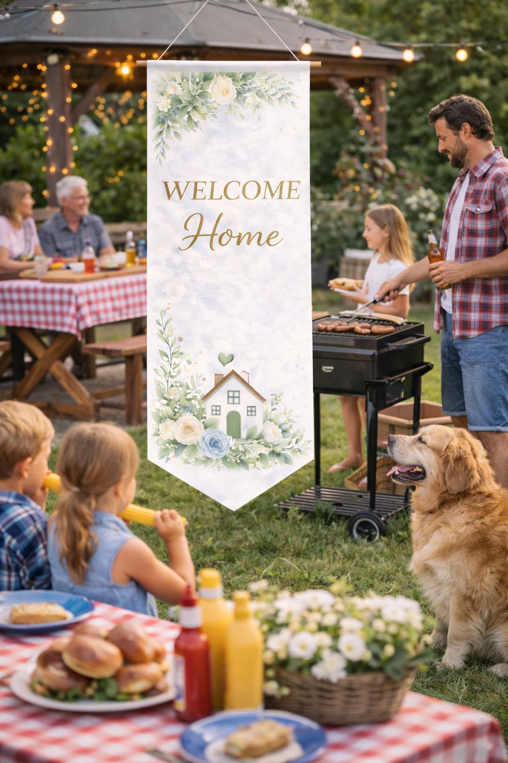 Welcome Home Vertical Banner | Housewarming Party Decor (digital ...
