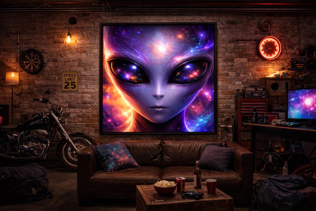 Abstract Alien Face Art | Cosmic Sci-fi Artwork (digital Download) - Etsy