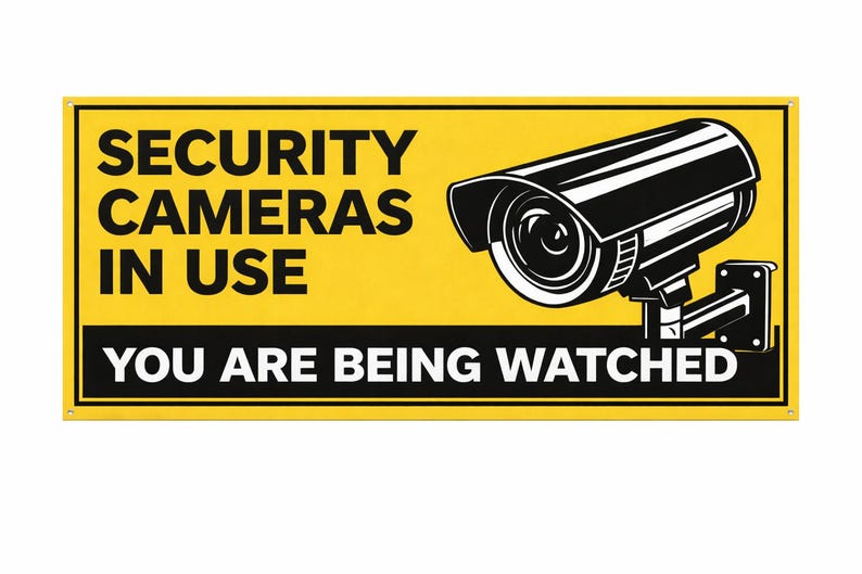 Security Cameras in Use Sign | High-visibility CCTV Warning (digital ...