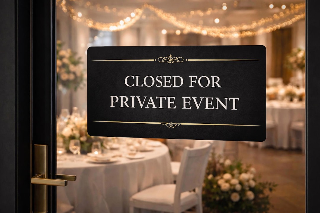 Closed for Private Event Sign Printable | Restaurant Door Sign ...