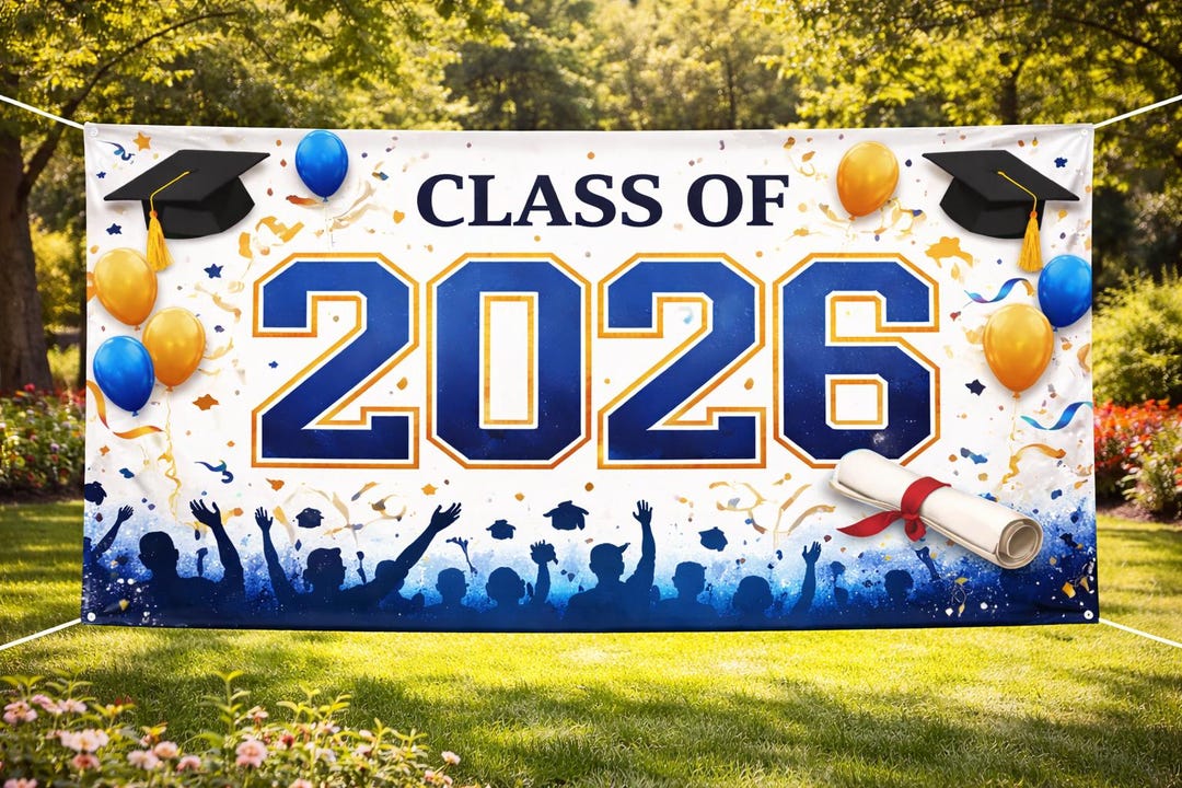 Class of 2026 Graduation Banner, Large Party Decor (digital Download ...