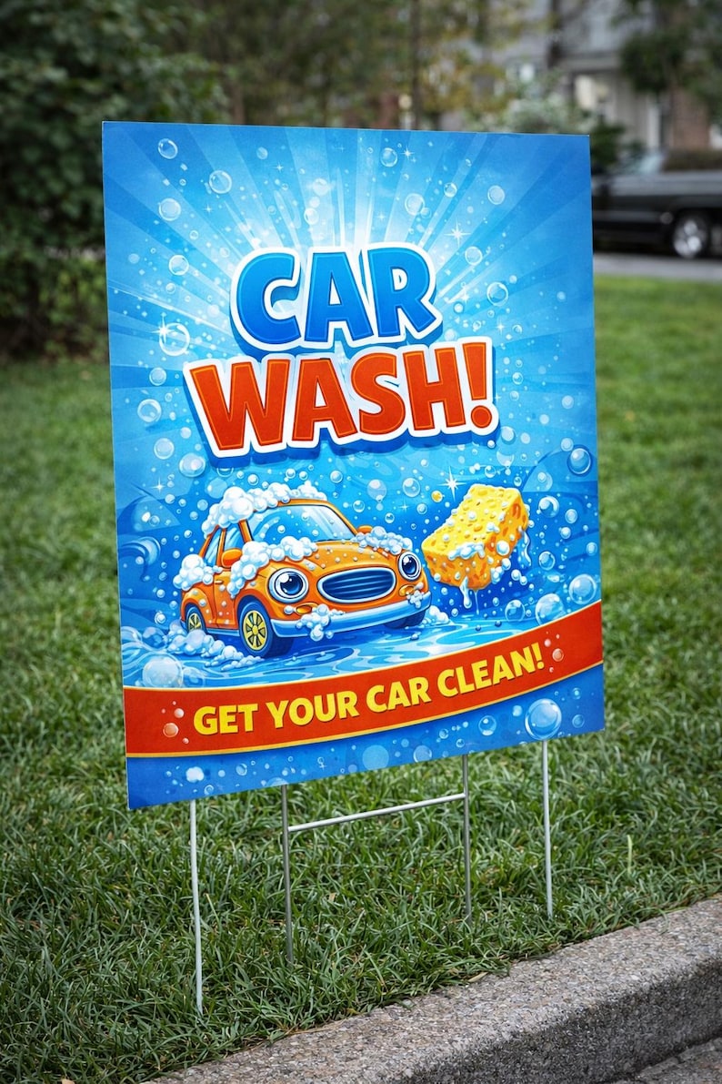 Car Wash Sign Printable | Fundraiser Poster (digital Download, 5 Sizes ...