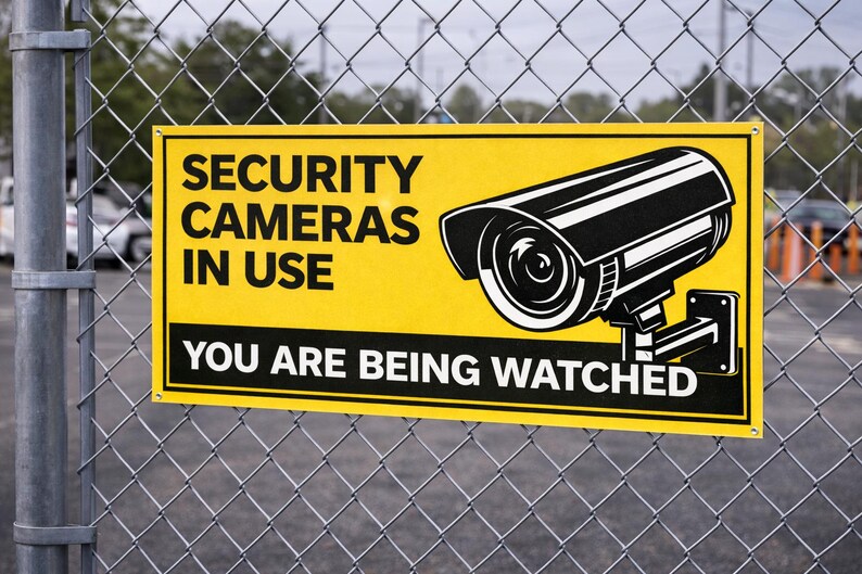 Security Cameras in Use Sign | High-visibility CCTV Warning (digital ...