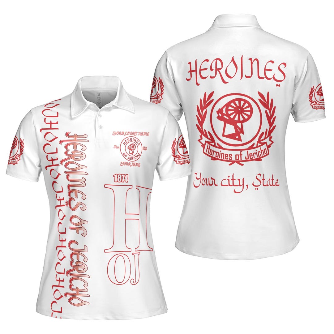 Custom Name Heroines of Jericho Masonic Lodge HOJ Women's Polo Shirt ...