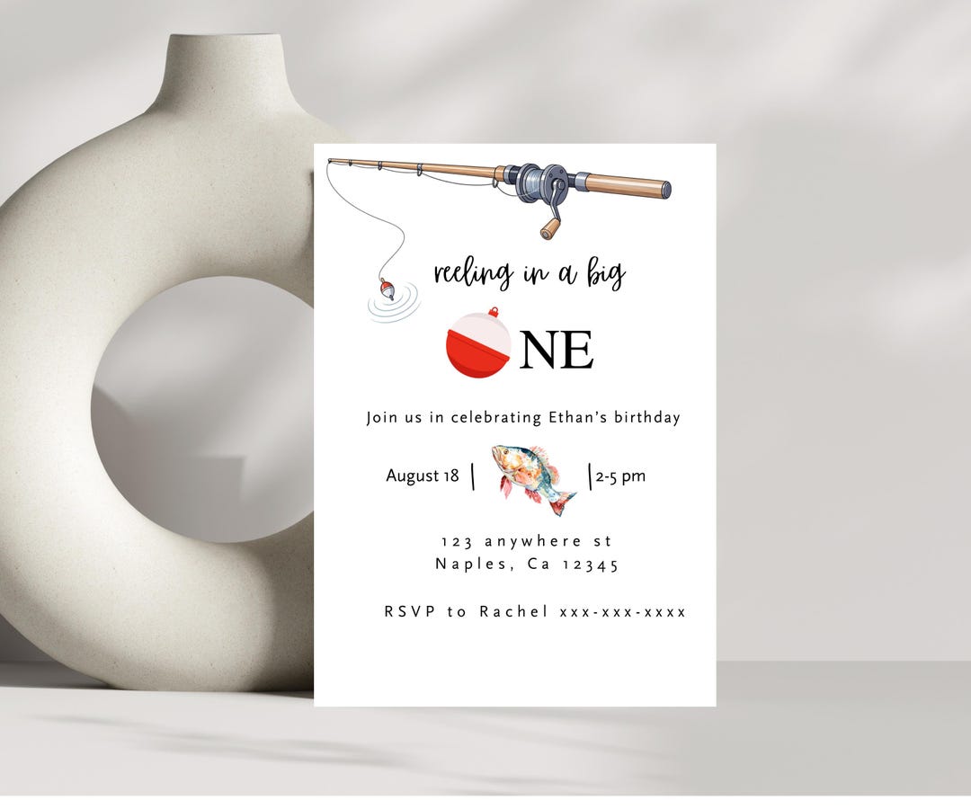 Editable Fishing Birthday Invitation Card! (digital Download) - Etsy