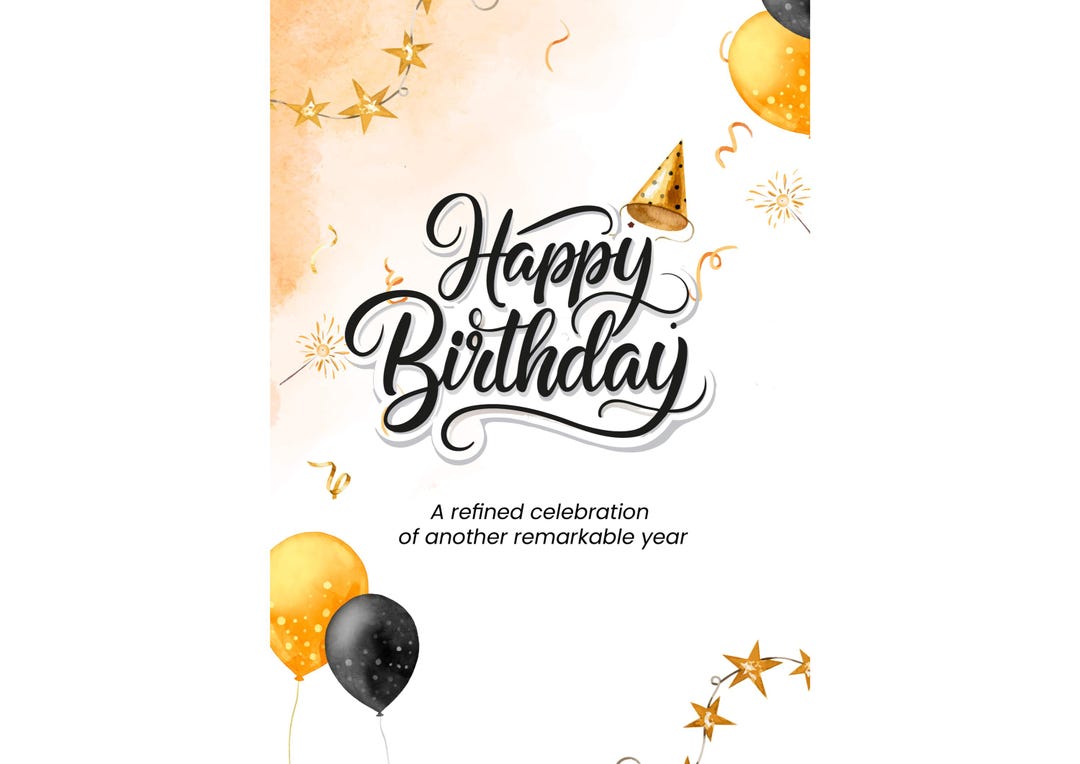 Elegant Birthday Card | Classy Happy Birthday Greeting Card | Modern ...