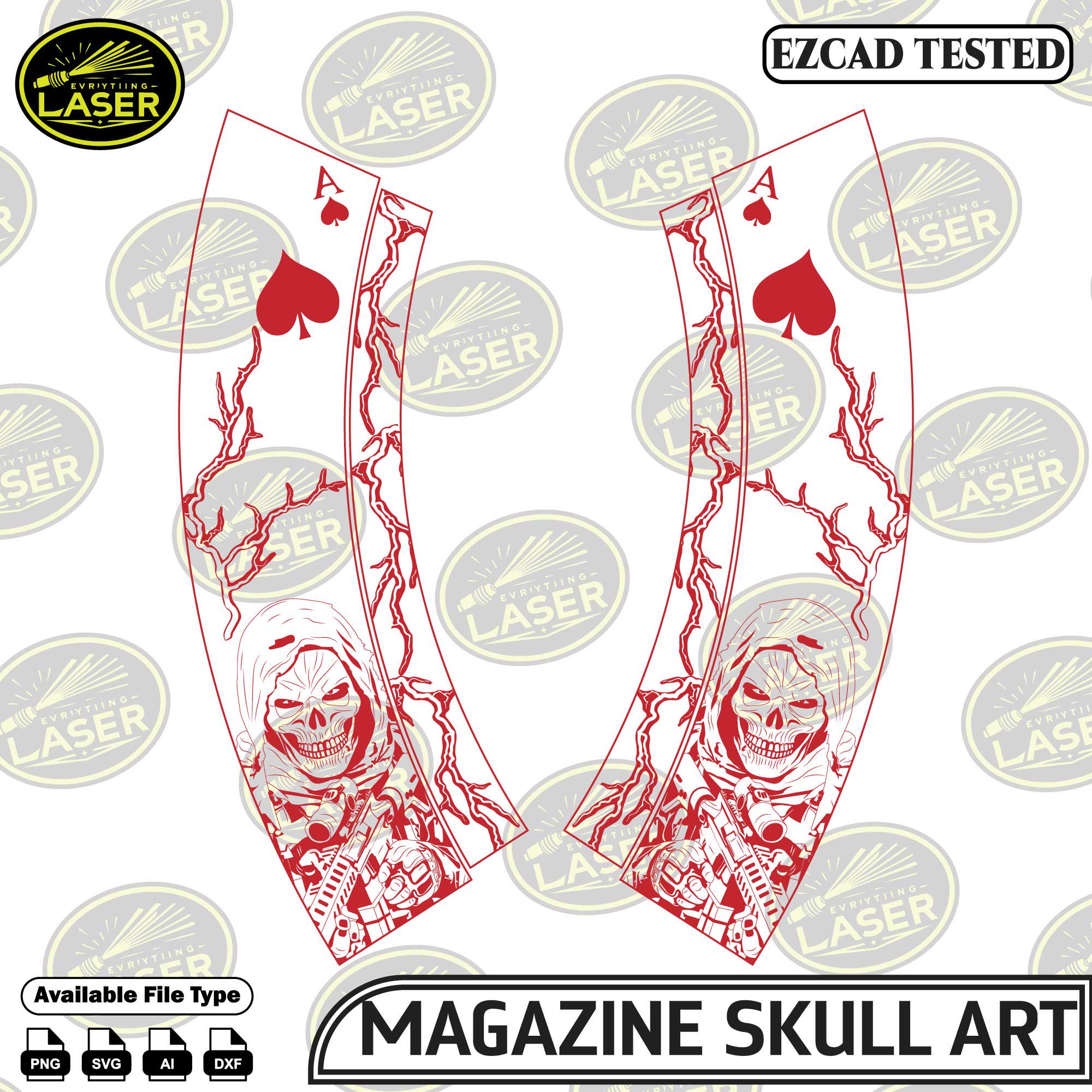 Magazine Skull Engraving Art | Laser Design - Etsy