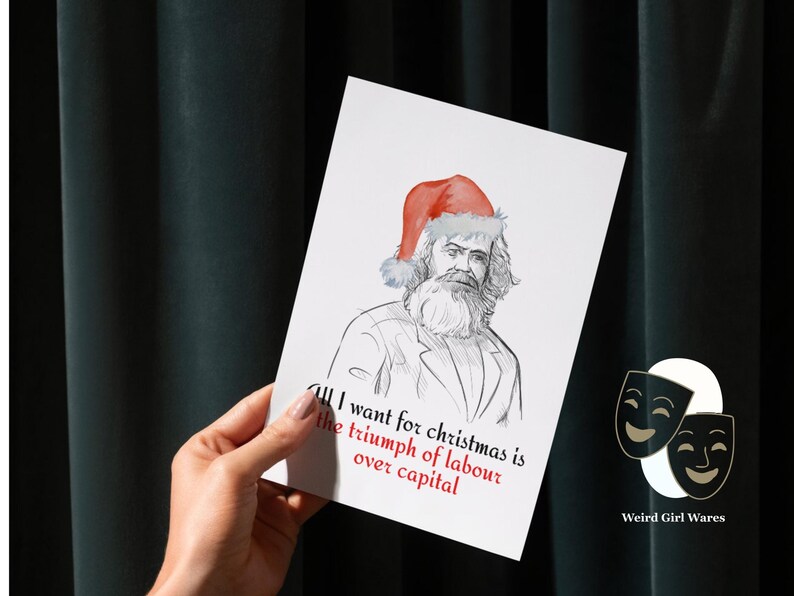 Marx Communist Christmas Card All I Want for Christmas Labour Over ...