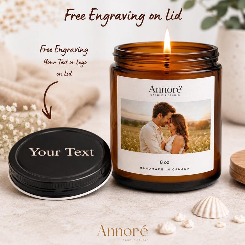 Custom Wedding Photo Candle | Personalized Wedding Gift | Bride and ...