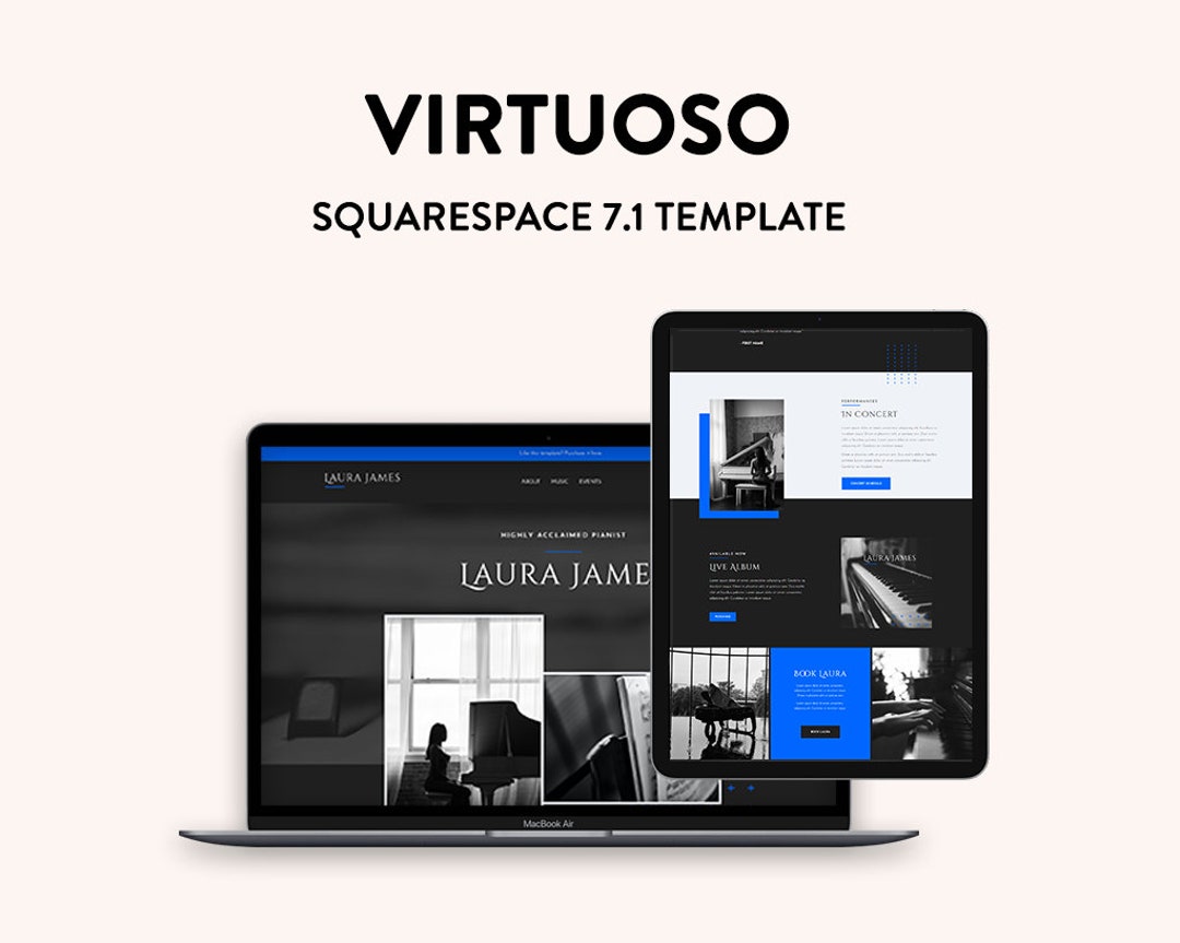 SQUARESPACE 7.1 WEBSITE TEMPLATE Design: Virtuoso Template | Customizable Graphics | Squarespace ...
