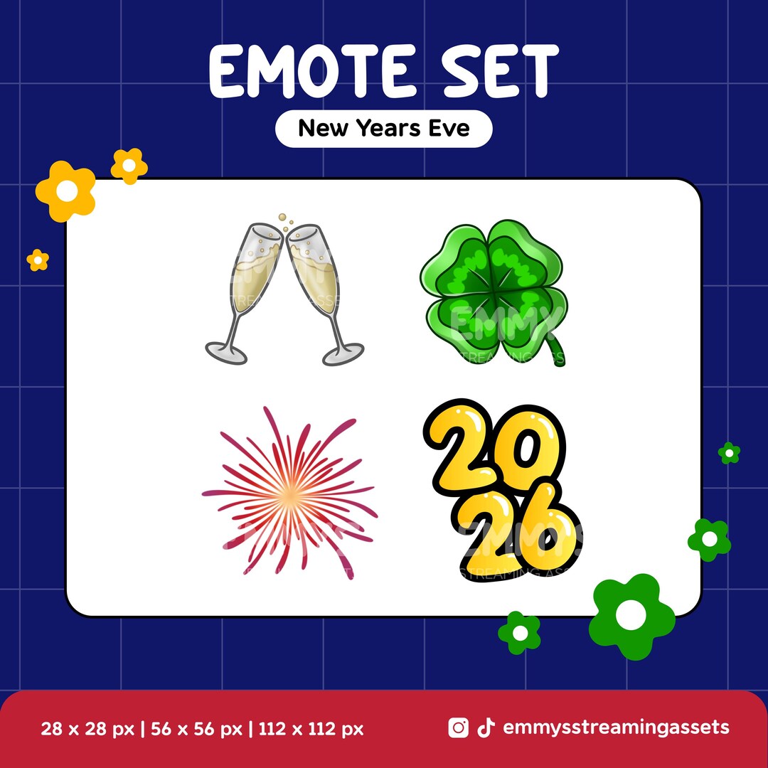 New Year's Eve Emote Set for Twitch, Discord, Youtube and Tiktok - Etsy