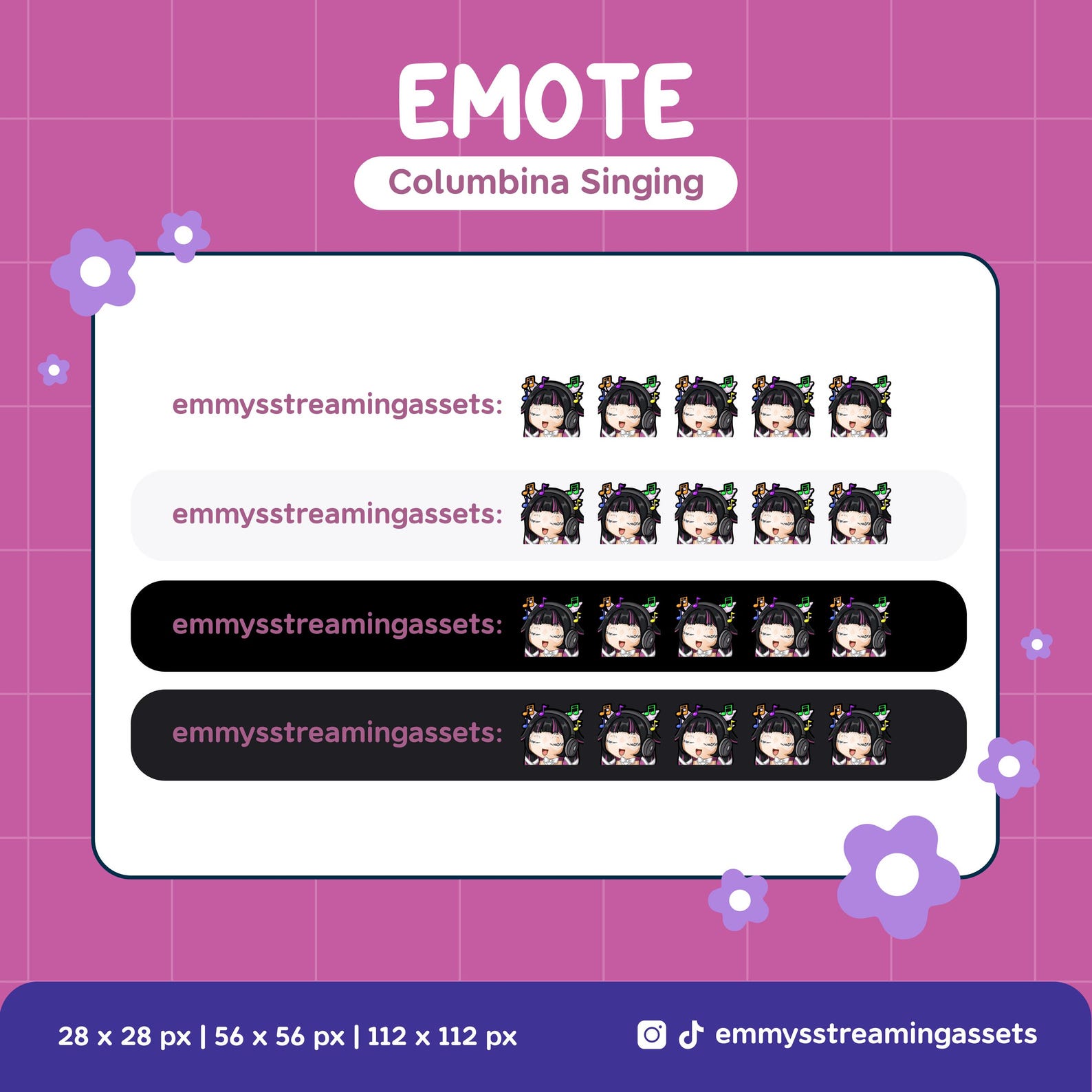 Columbina Singing Emote for Twitch, Discord, Youtube and Tiktok ...
