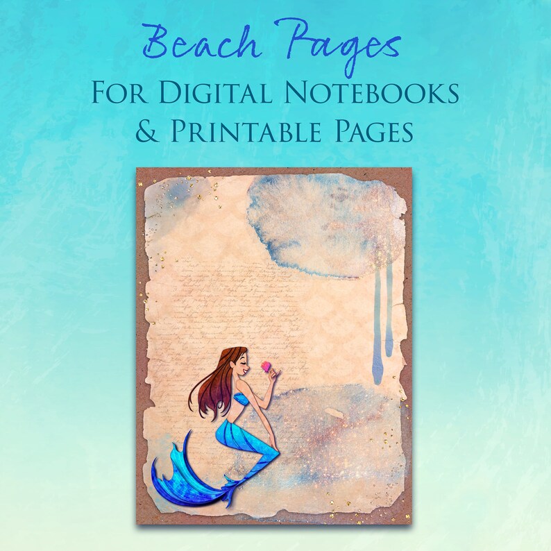 6 Beach Digital Notebook Pages for Goodnotes - Printable Journaling ...