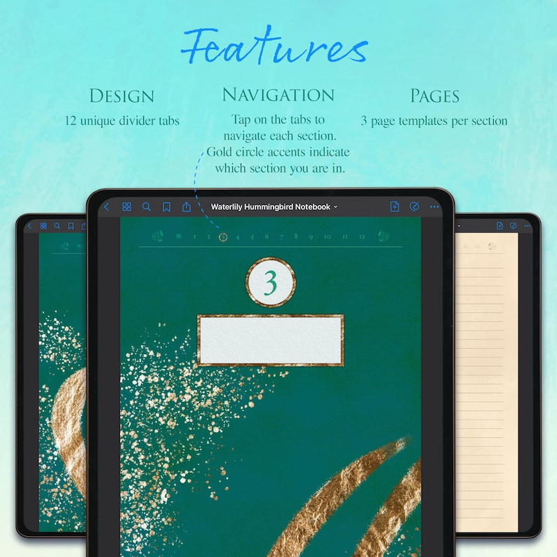 Goodnotes Digital Notebook Blank + Bonus Metallic Digital Stickers ...