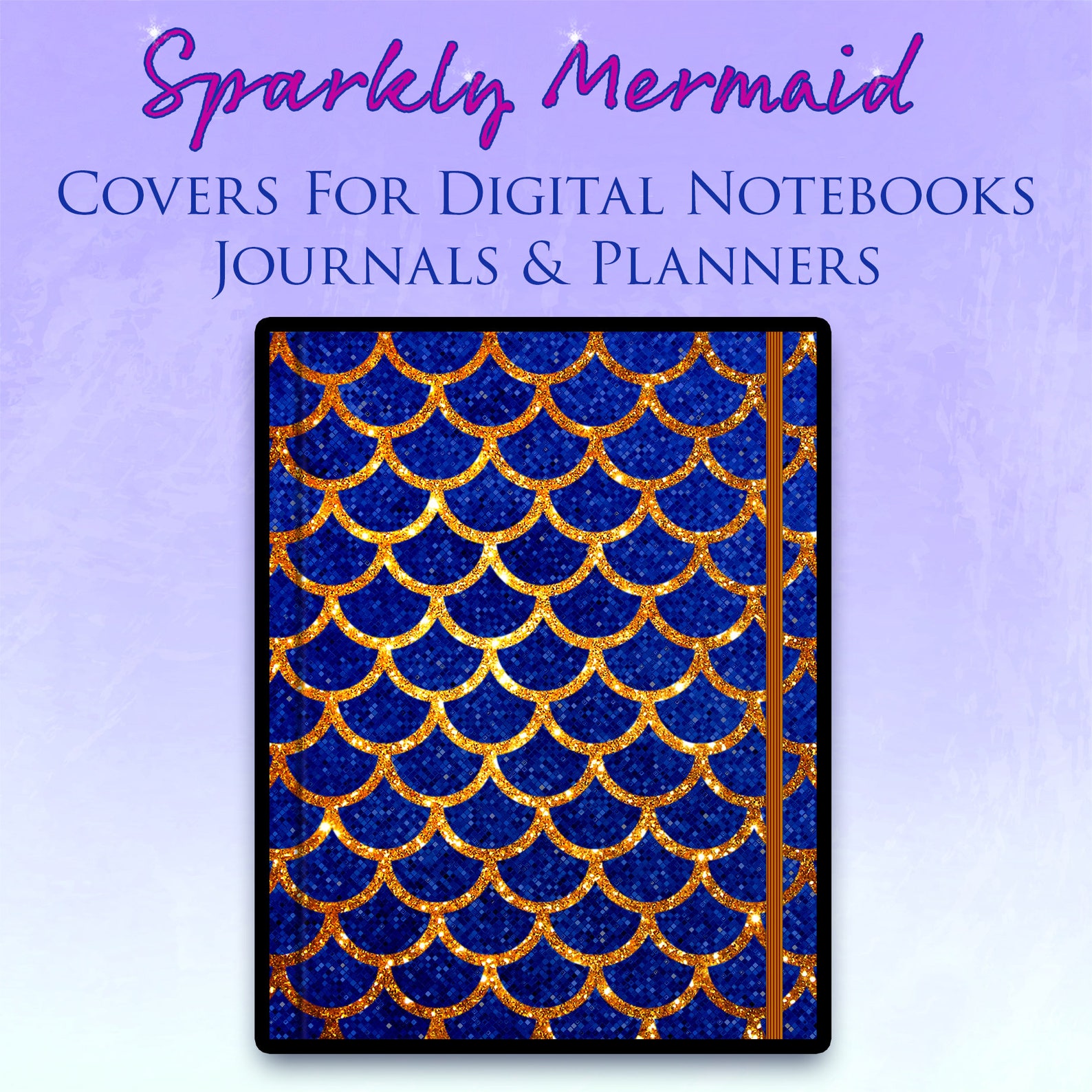 6 Sparkly Mermaid Digital Notebook Covers for Goodnotes - Digital ...