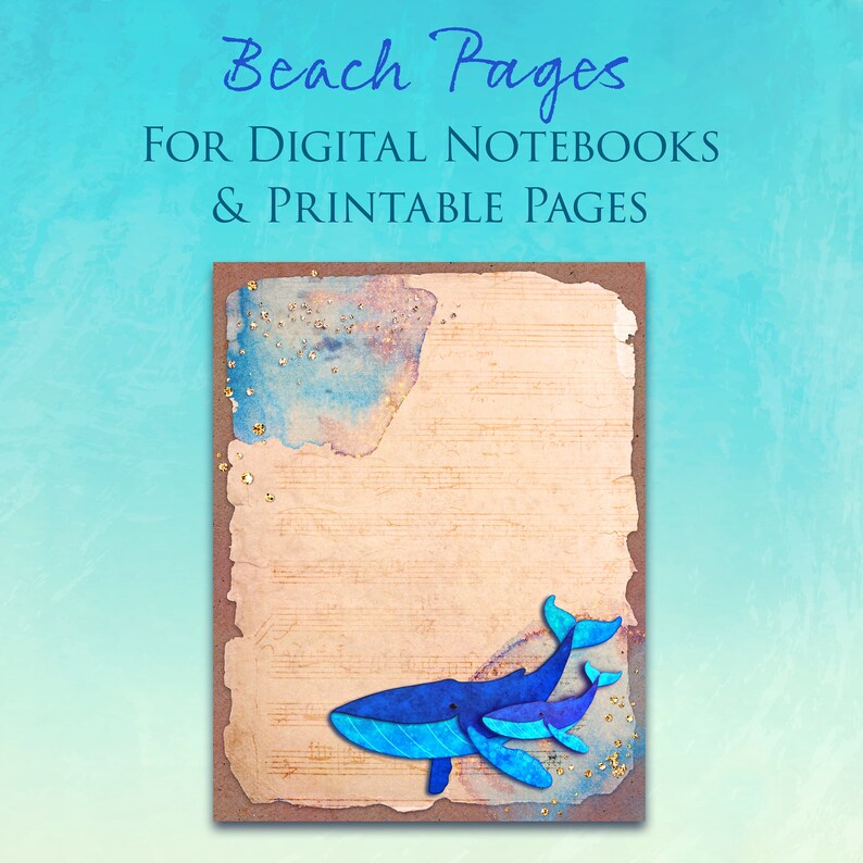 6 Beach Digital Notebook Pages for Goodnotes - Printable Journaling ...
