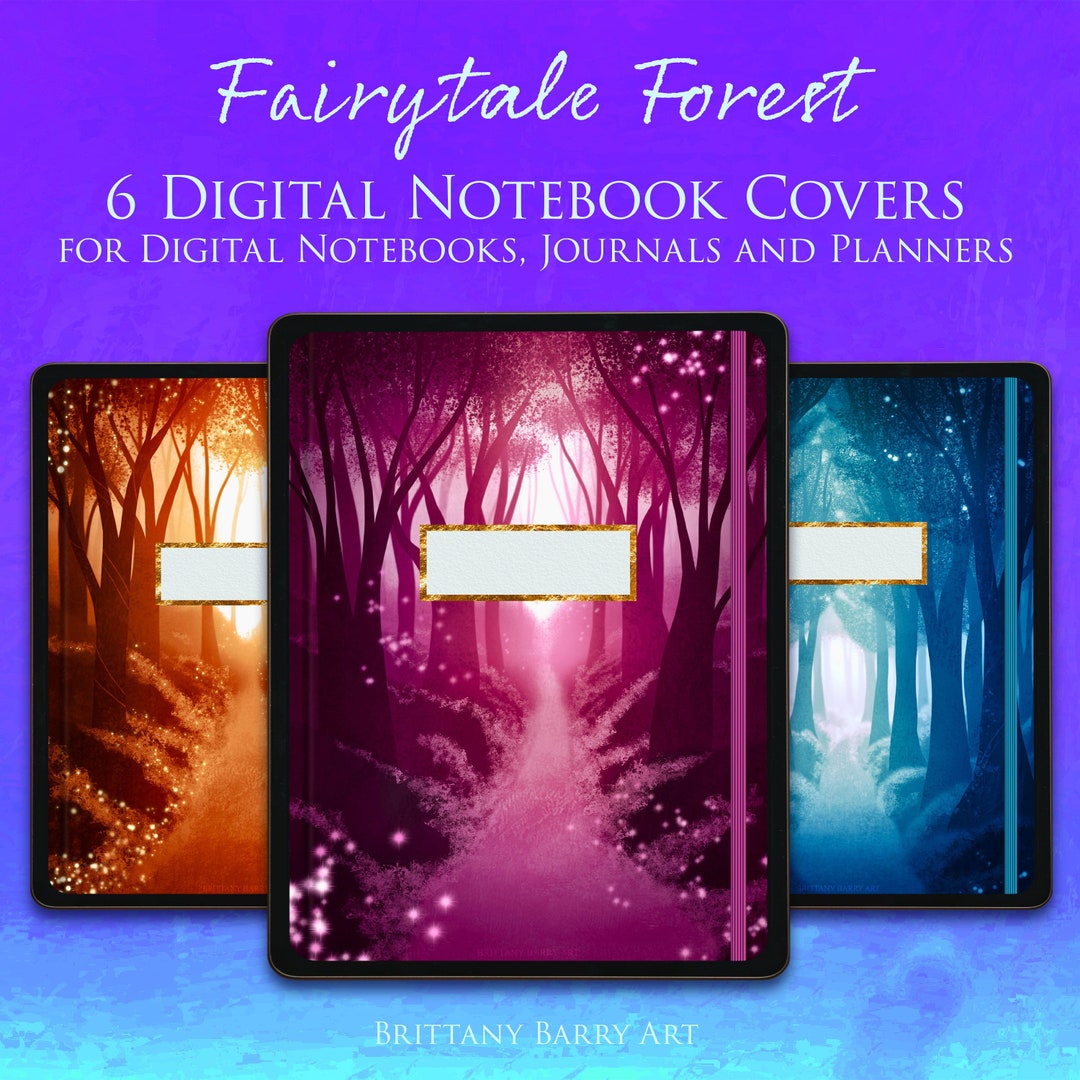 6 Fairytale Forest Digital Notebook Covers for Goodnotes - Digital ...