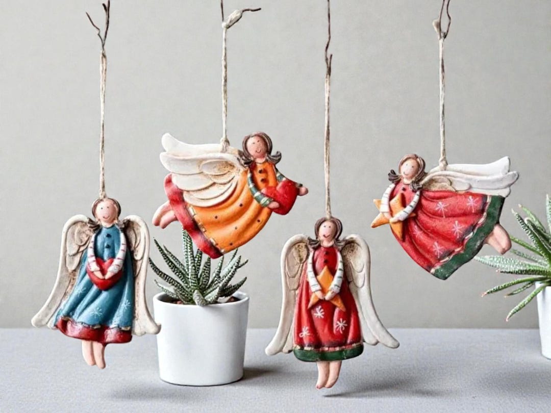 Decorative Hanging Angels Set of 4, Angel Ornaments, Home Decor ...