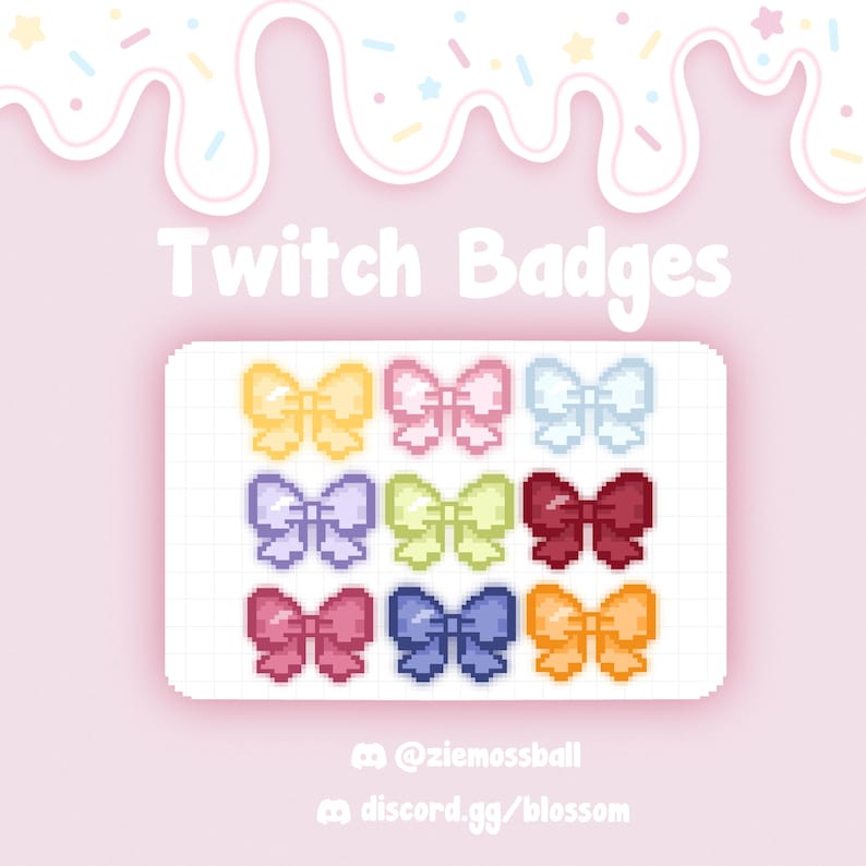 Pixel Bow Twitch Channel Badge / Discord Emotes /9pc - Etsy