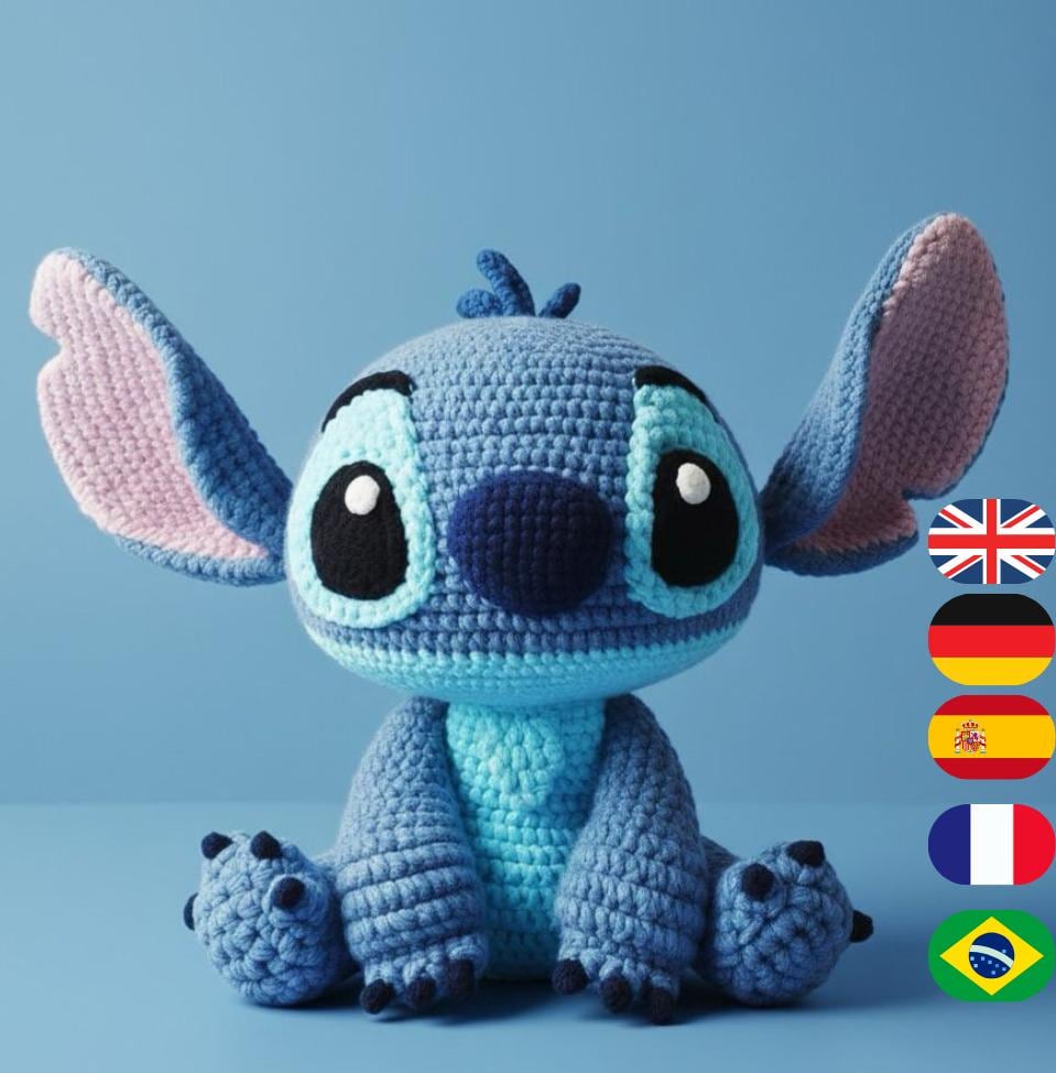 Stitch Amigurumi Crochet Pattern PDF: Blue Alien Plush (english,spanish ...