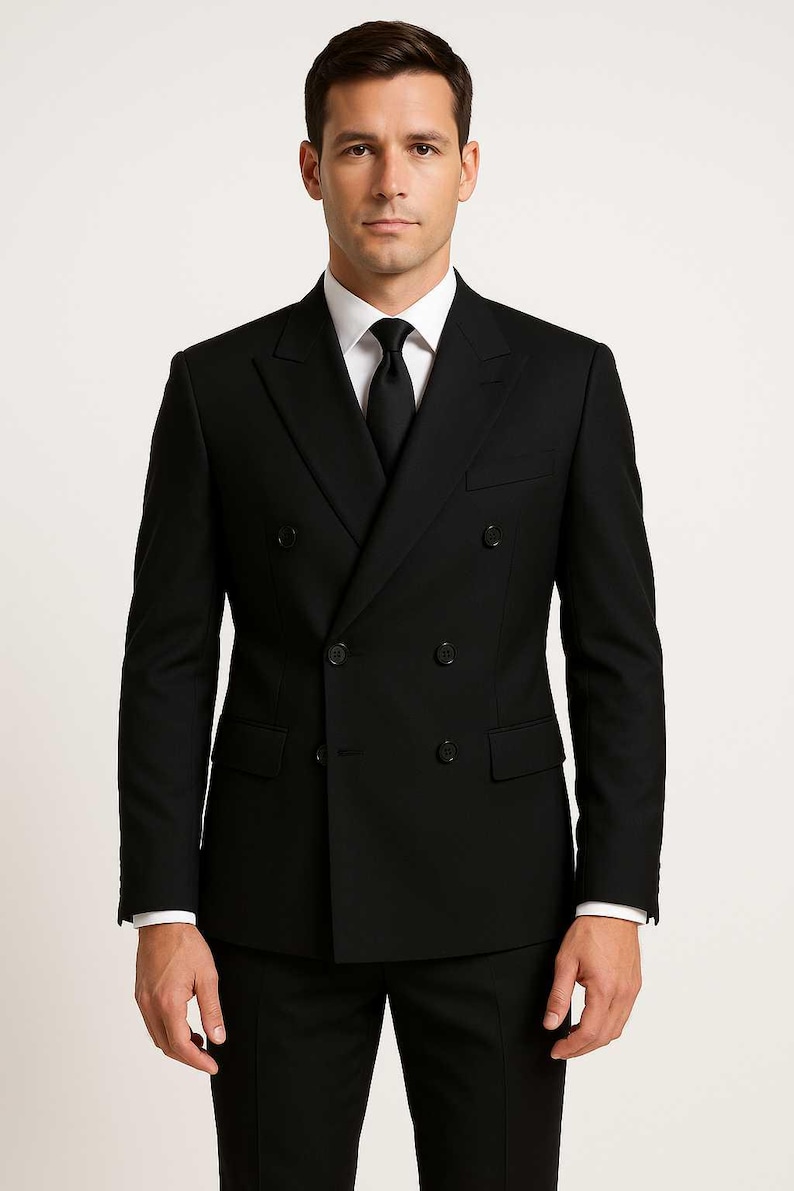 2-piece TR Suit Black – Double Breasted - Etsy