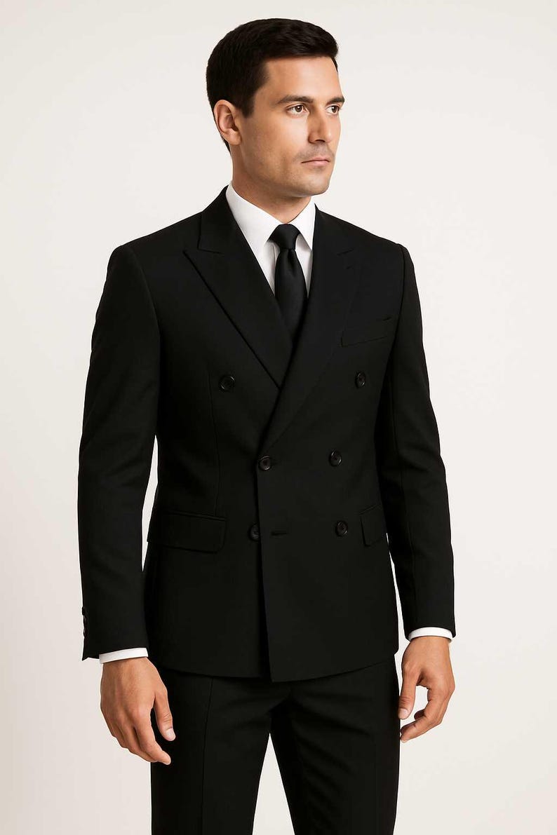 2-piece TR Suit Black – Double Breasted - Etsy