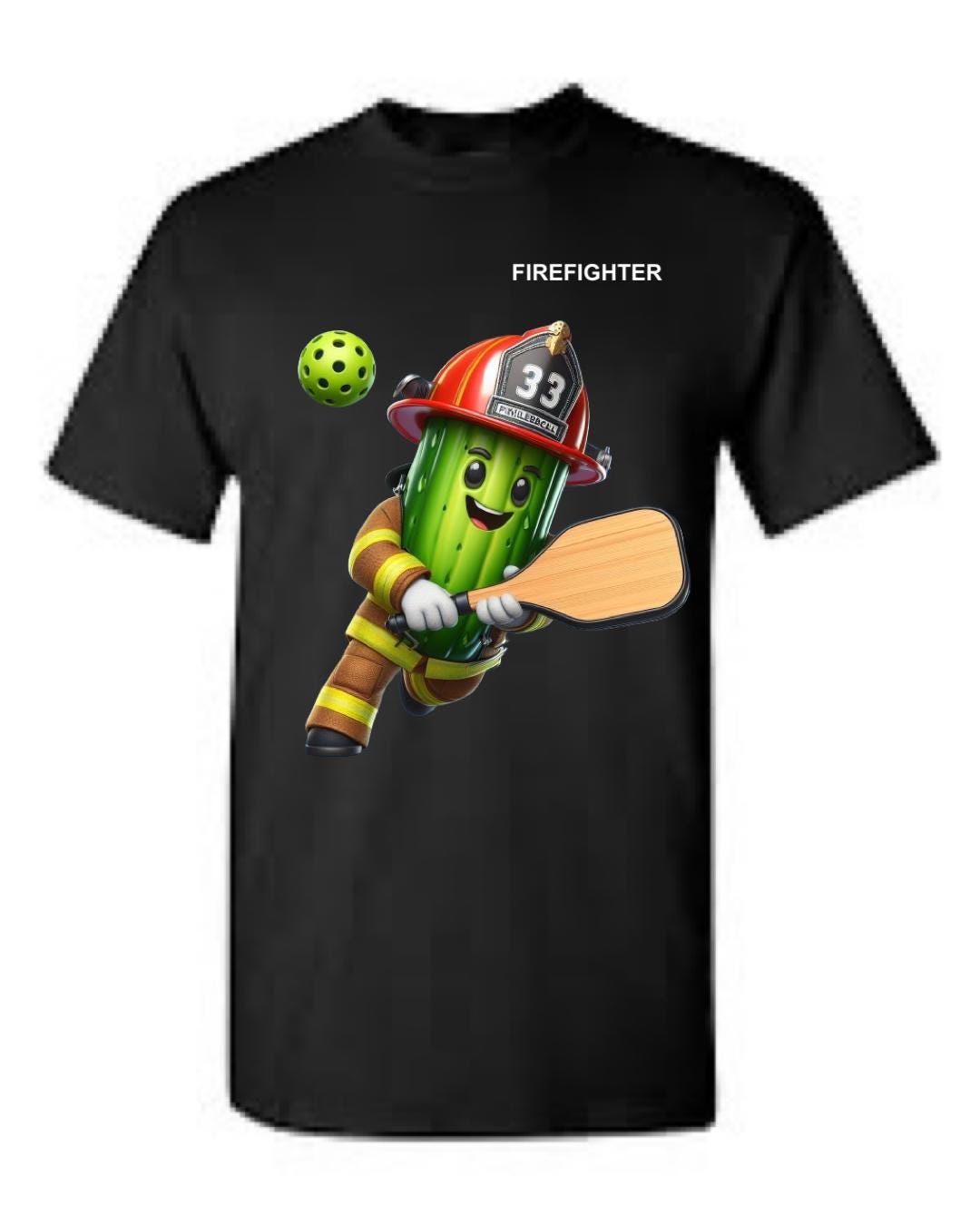 Custom Pickleball T-shirt | Firefighter Pickle, Funny Unisex Tee - Etsy