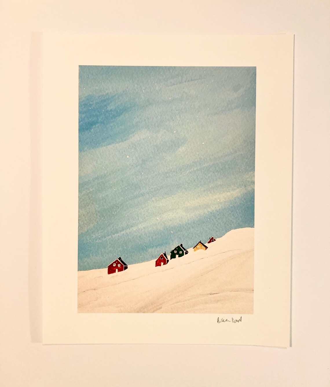 Winter Scene Art Print, Original Art Snow Painting - Etsy