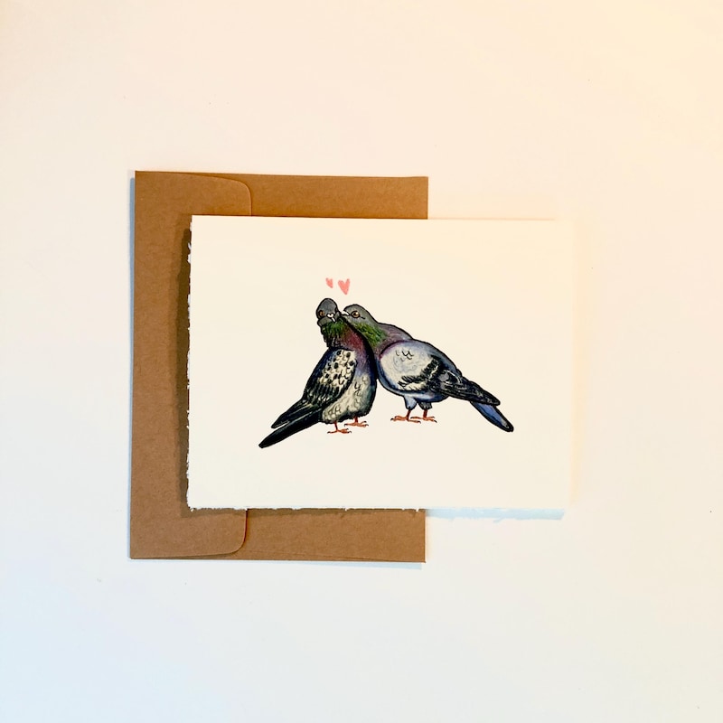 Pigeons Valentine Card - Etsy