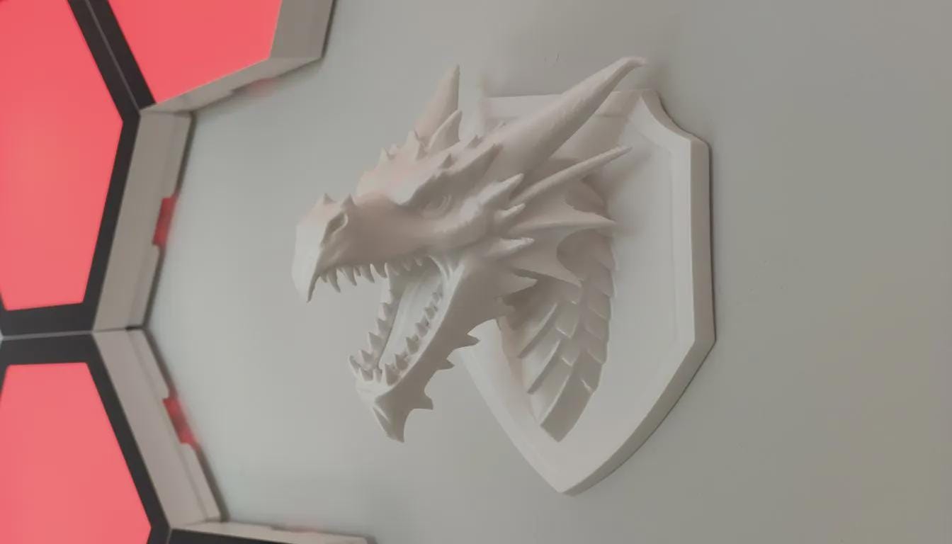 Elder Dragon Crest STL. Fantasy Dragon Head Sculpture - Etsy