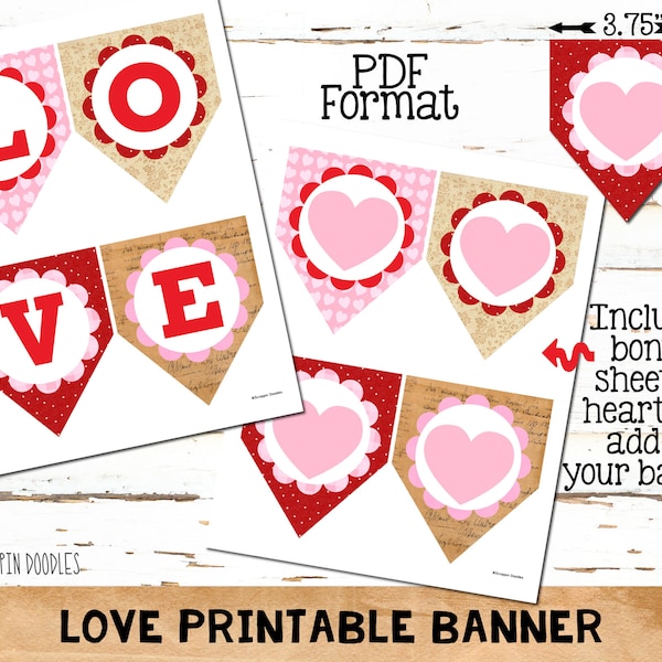 Valentine Bunting - Etsy
