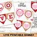 LOVE Printable Banner - Valentines Day Printable Bunting - Valentine ...