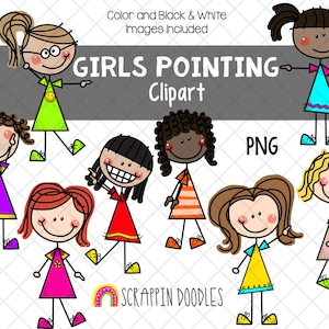 Pointing Clipart Doodle Girls Pointing Pointing Stick Figure Clip Art ...