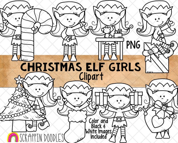 Elves Clipart Black And White