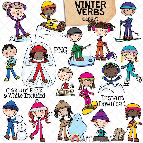 Verb Clipart - Etsy