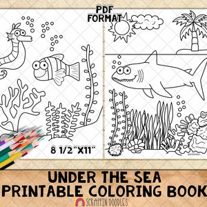 Under the Sea Coloring Book - Ocean Coloring Pages - Printable PDF ...