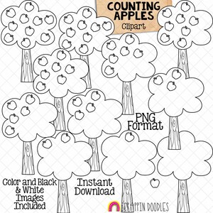 Counting Apples Clipart - Autumn Apple Tree Counting - Seasonal Math ...