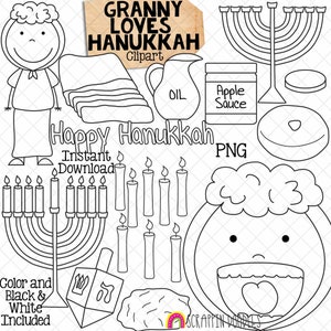 Old Lady Swallowed a Dreidel Clip Art - Granny Loves Hanukkah Graphics ...