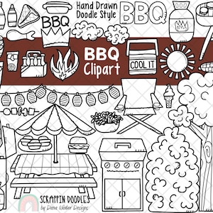 BBQ Clipart -barbecue Clipart - Picnic Clipart - Backyard Cookout ...