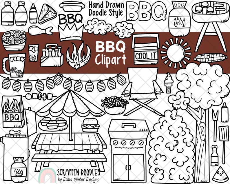 BBQ Clipart barbecue Clipart Picnic Clipart Backyard Cookout Summer ...