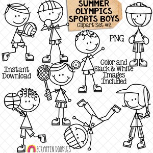 Summer Olympics Sports Boys Clipart Set 2 - Discus - Shot Put ...