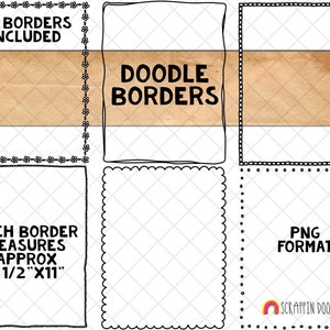 Doodle Borders Clipart - Hand Drawn Frames - Cover Page Borders ...