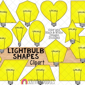 Light Bulb Shapes Clipart - Commercial Use 2D Shape Clip Art - Earth ...